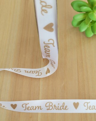 5/8" (1 YD) Team Bride Satin Ribbon Wedding Bachelorette Party Lanyard ...