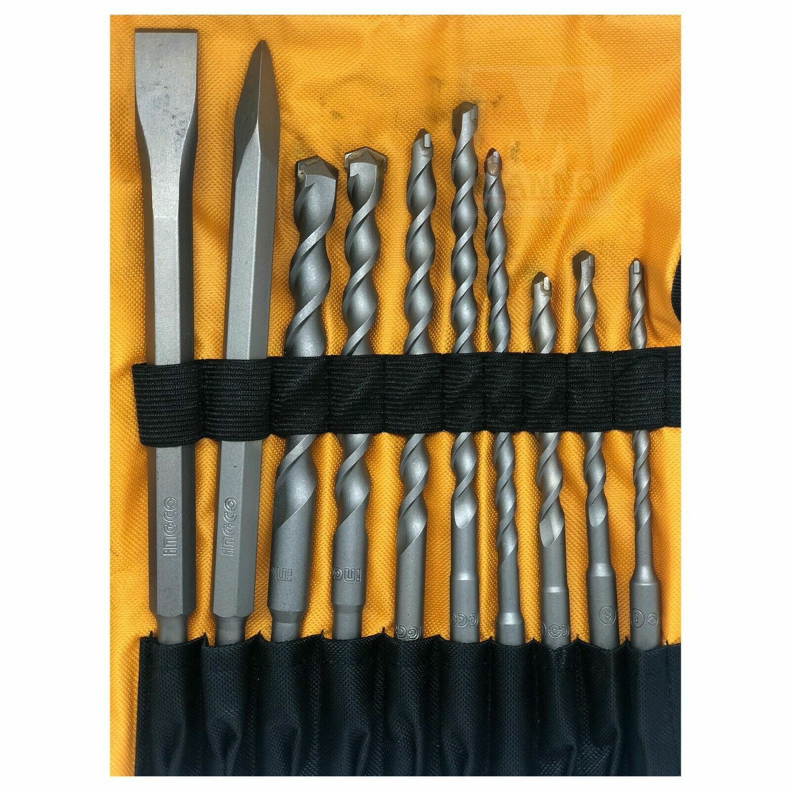 Ingco SET PUNTE SCALPELLI SDS PLUS Kit Per Trapano Demolitore 10 pz CON ...