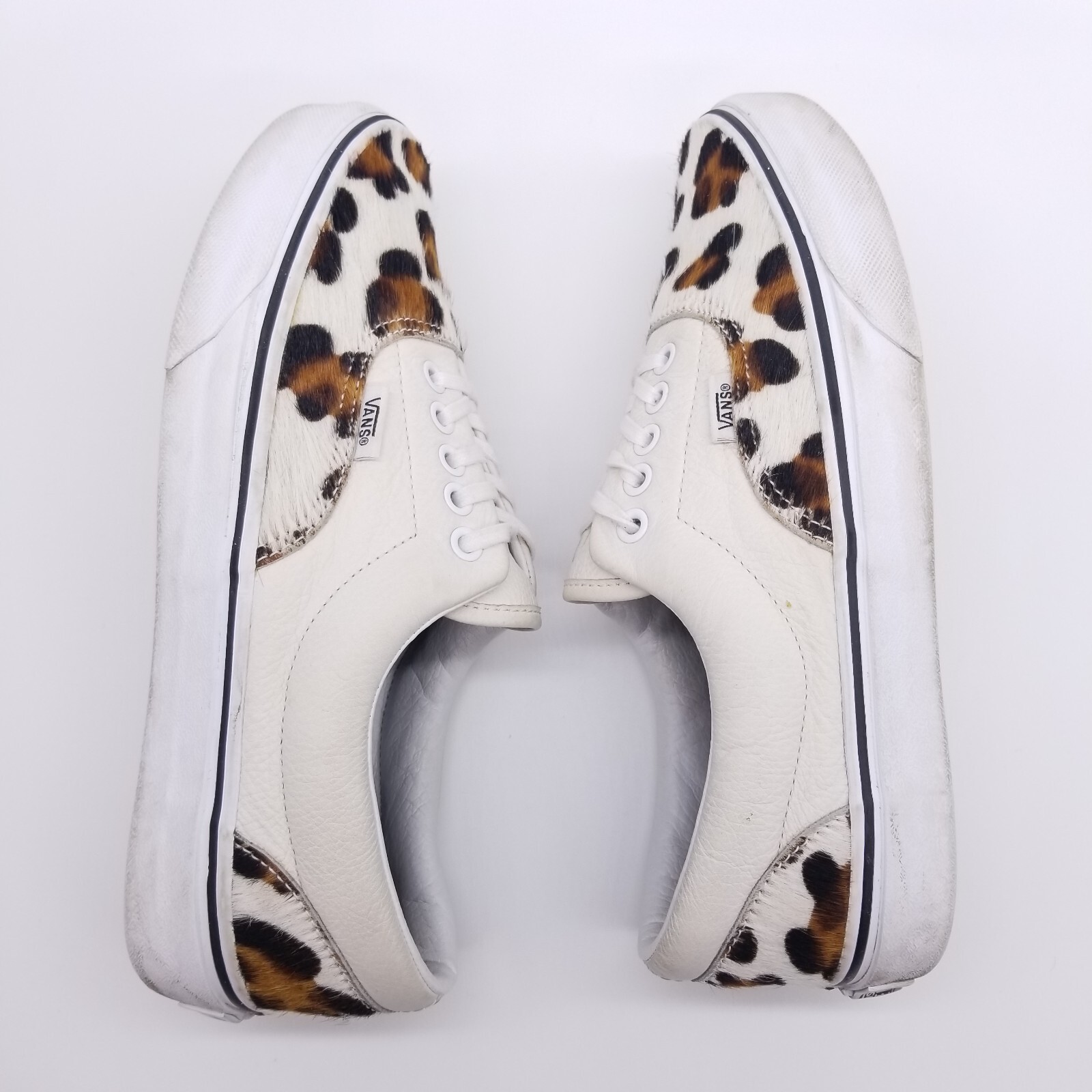 VANS Era Men's 7 Shoes White Cheetah Animal Print Cal… - Gem
