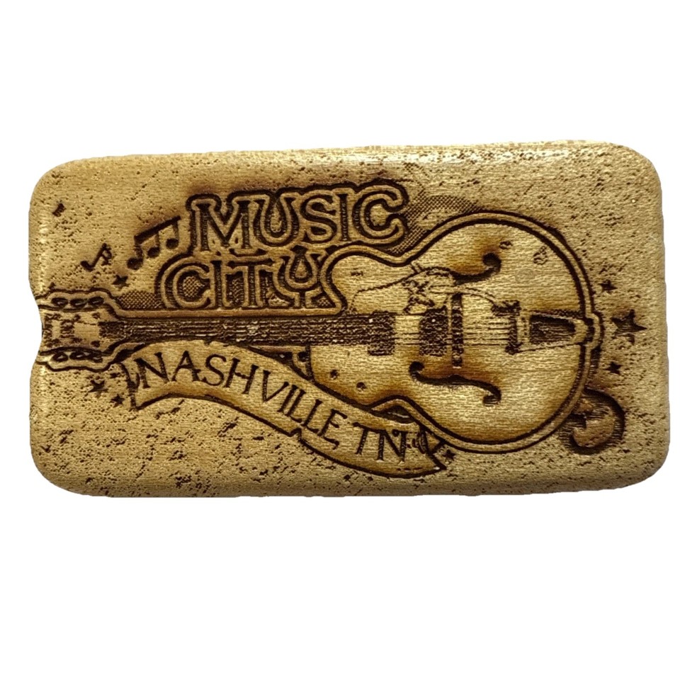 Nashville Tennessee Music City Wooden Keychain Guitar Double Sided | eBay
