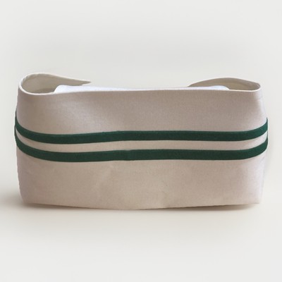 Kay's Caps Nurse Hat Starched White Cotton With 2 Green Velvet Stripes ...