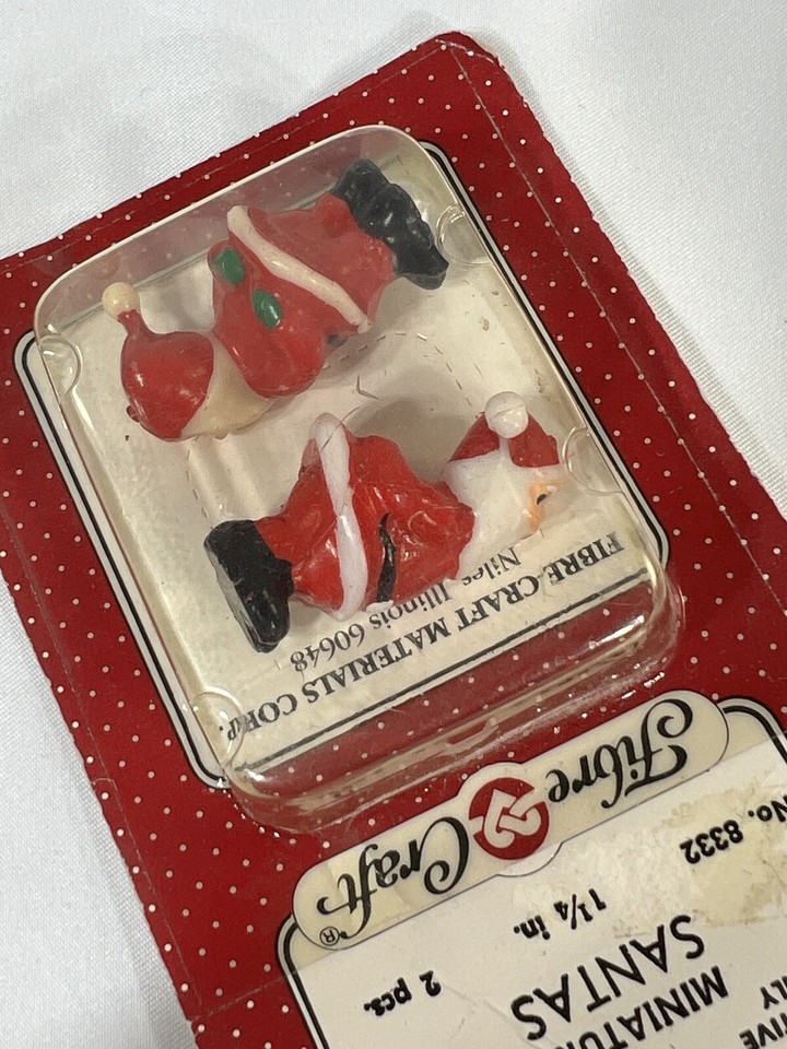 Vintage Fibre Craft Santas Miniature Christmas Figurines New No. 8332 ...