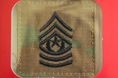 US ARMY GI MULTICAM OCP E-9 CSM HOOK BACK CAMOUFLAGE CAMO UNIFORM RANK ...