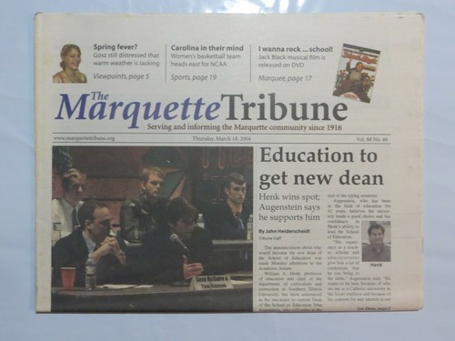 The Marquette Tribune Newspaper 2004 March 18 Henk Dean Pratt Finance ...