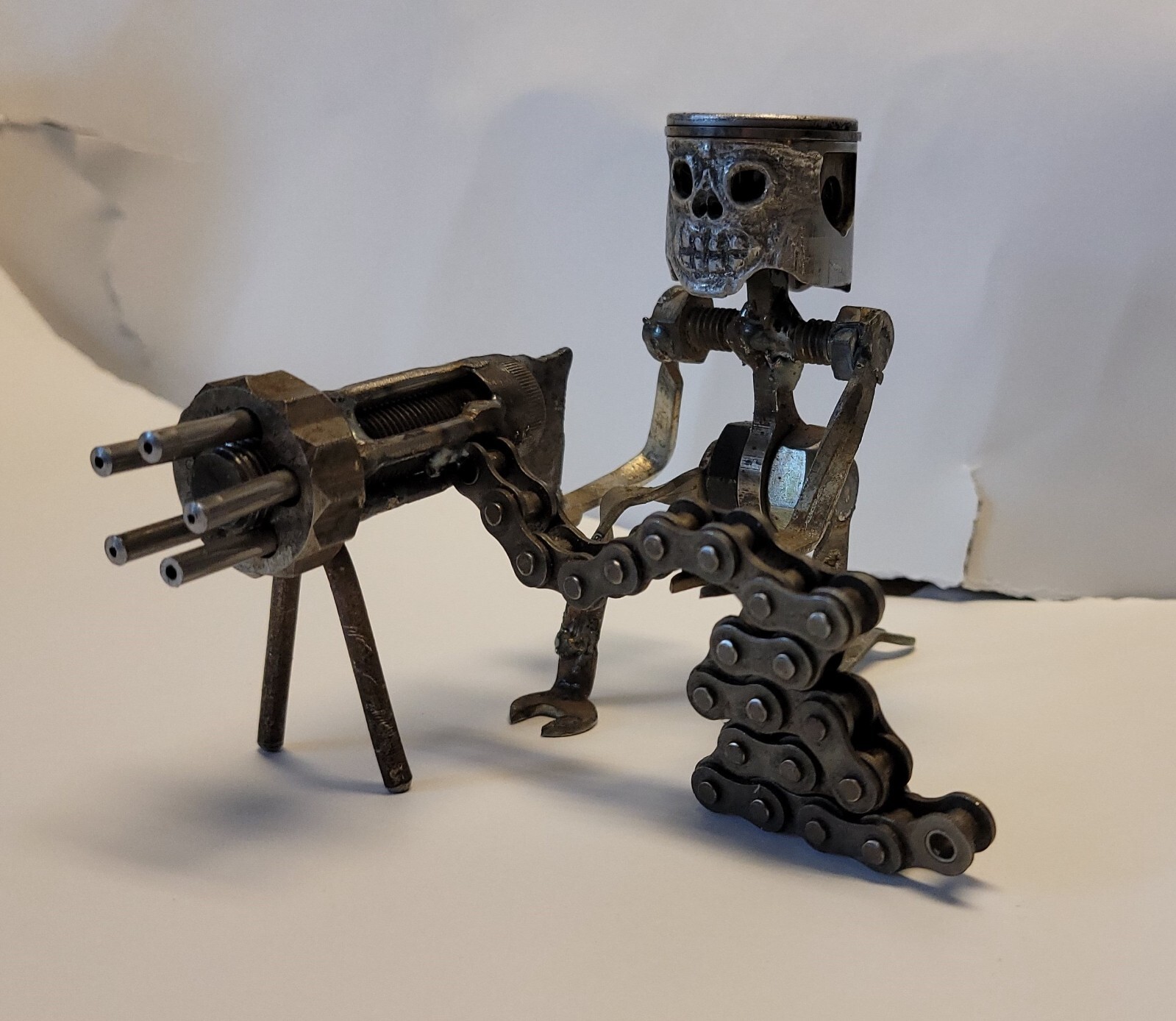 Chaingun Chain Gun Dude made with Piston, Chain, Wrenches, etc. Made ...