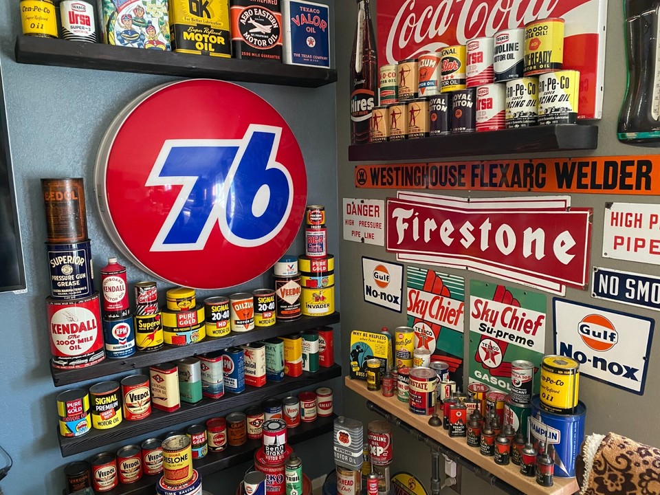 VINTAGE~ FULL NOS SHELL X-100~ NICE 1-QUART MOTOR OIL CAN! EXCELLENT ...