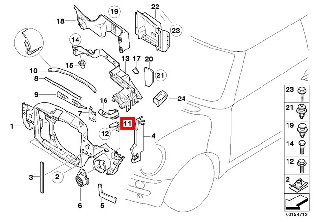 MINI 51717039262 Genuine OEM Radiator Support Bracket for sale online ...