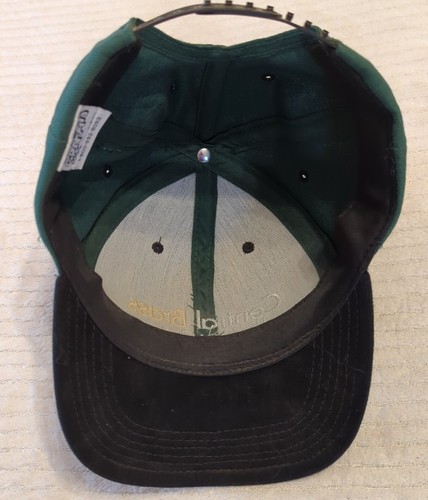 VINTAGE Snap Back Hat Cap Green Black Graffiti Central Brass Script ...