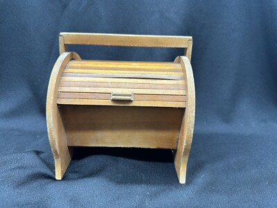 Vintage Johnston's Chocolates Wood Roll Top Box RARE! | eBay