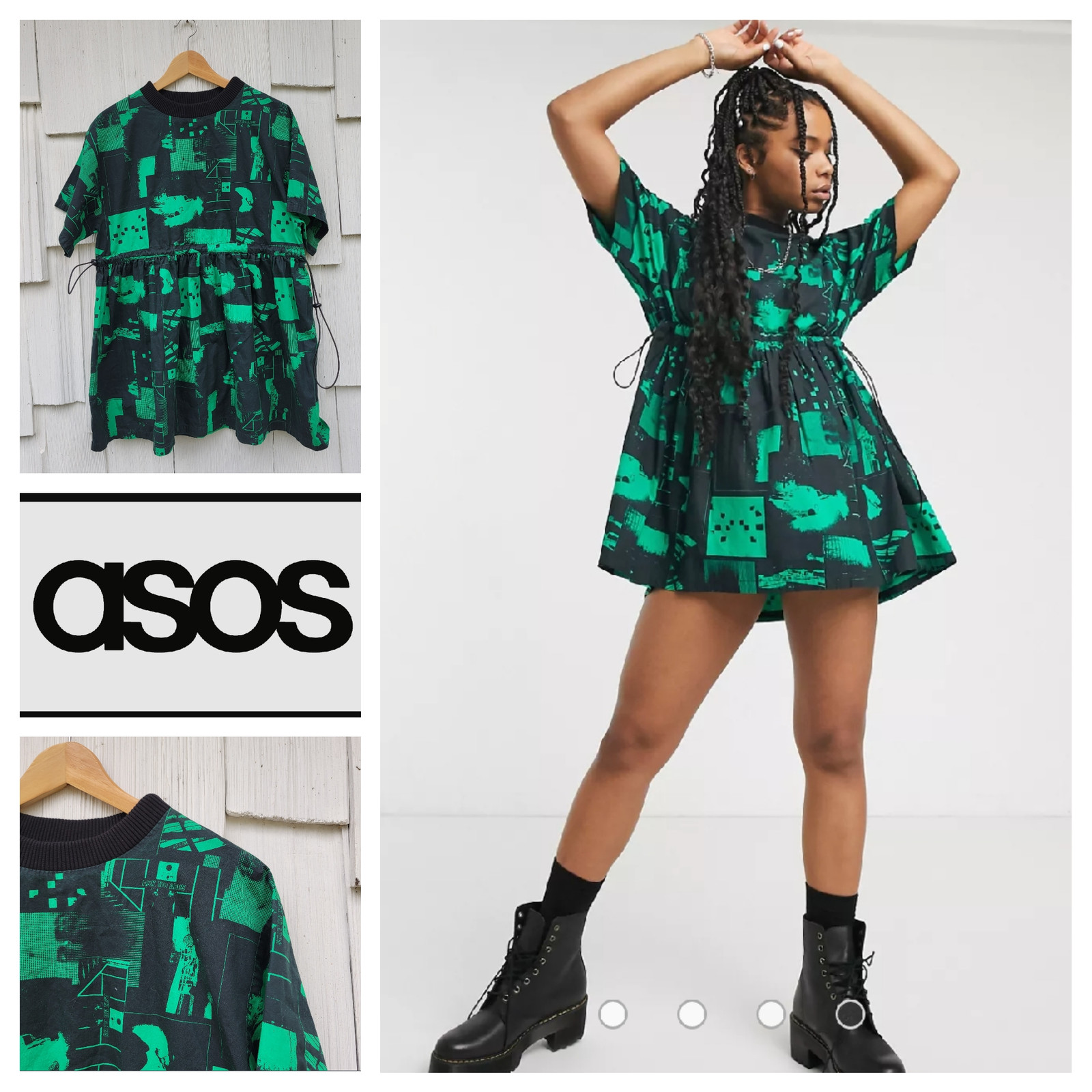 ASOS COLLUSION smock mini dress in graphic print 2 - Gem