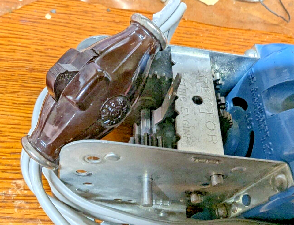 WORKING nicer blue 49 MOTOR A.C. GILBERT ERECTOR with switch orig cord ...