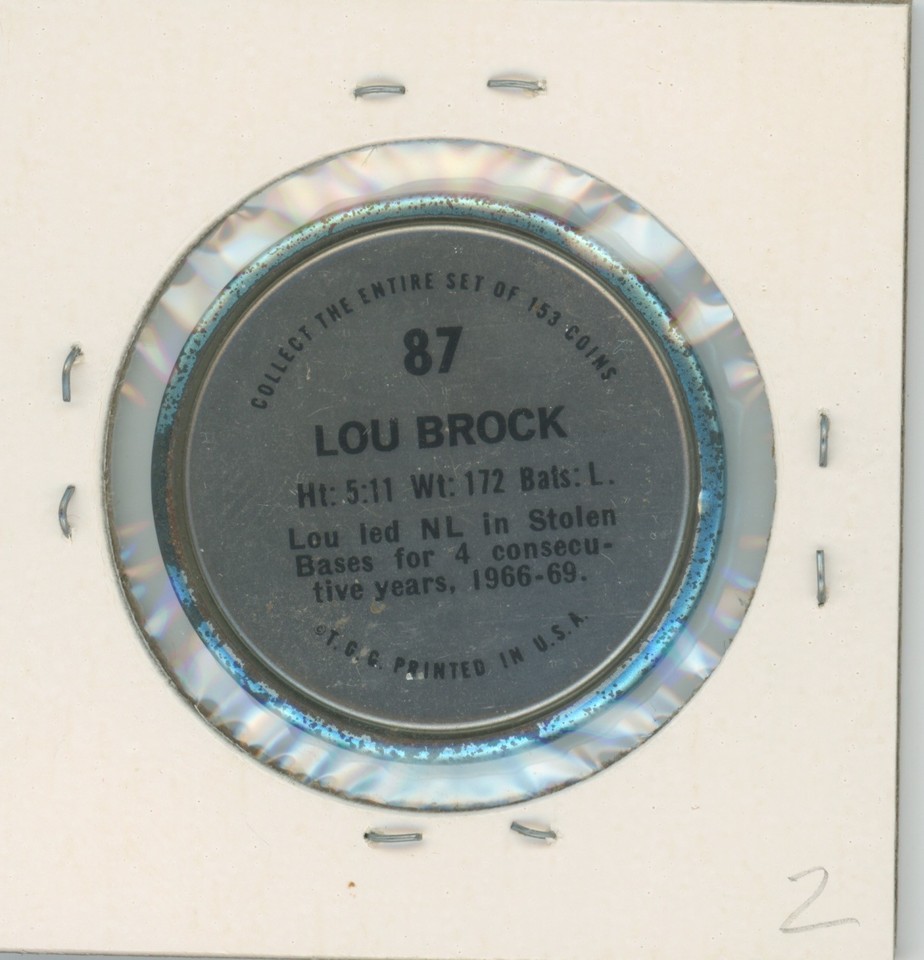 1971 Topps Coins Lou Brock #87 | eBay