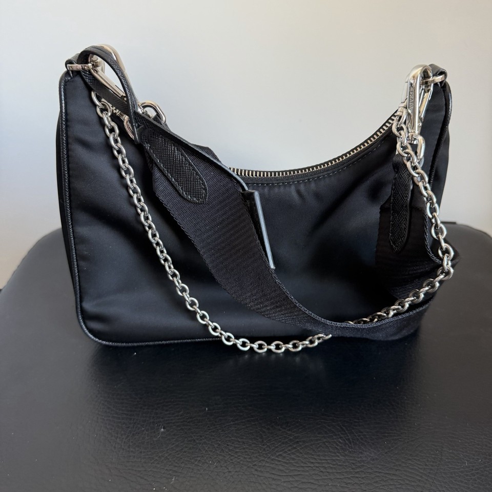 PRADA Black Nylon Crossbody Re-edition 2005 Bag Authentic Used | eBay