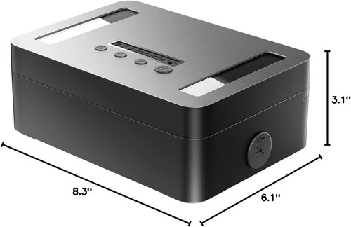 Metal Time Lock Box with Emergency Unlocking, Phone Timed Locked Small ...