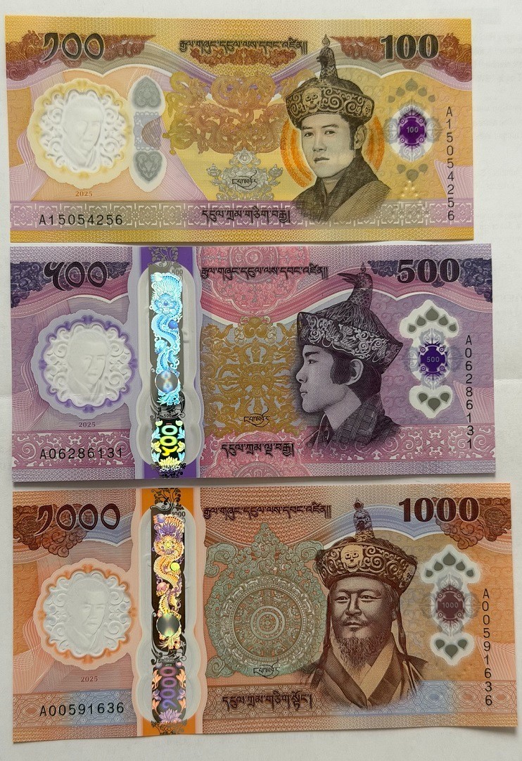 Bhutan 100 500 1000 Ngultrum 2025 UNC 70th Birth Ann King Jigme Singye ...