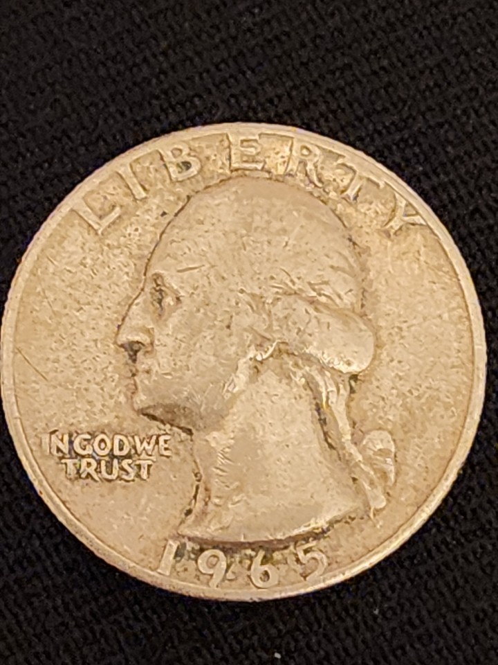 1965 Washington Quarter No Mint Mark / Rim Letters Fill A , FREE ...