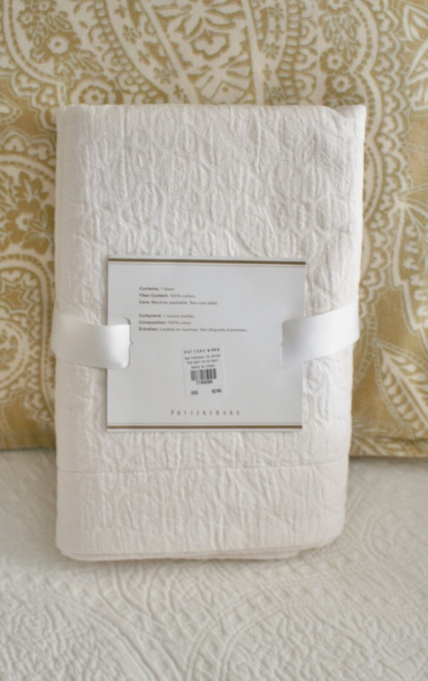 POTTERY BARN PEBBLE MATELASSE SHAM-KING-WHITE | eBay