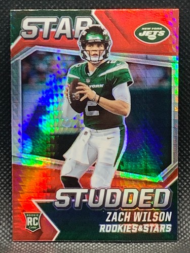 2021 Panini Rookies & Stars Zach Wilson Star Studded Red Wave Prizm NY ...