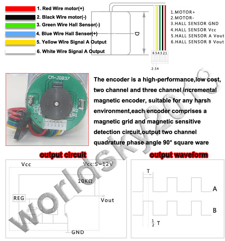 Diagrama de fiação do sensor Hall de 6 fios