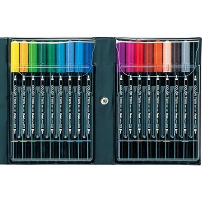 Pentel aqueous pen set color twin SCW-18 18-color set from JAPAN [63w ...