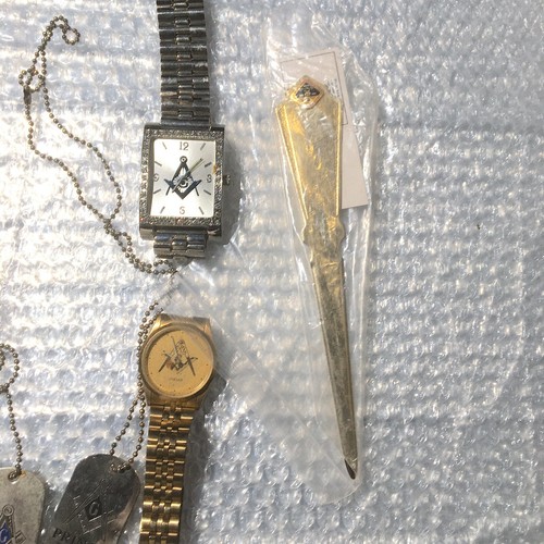 Freemason Masonic Fraternity Lot | Aprons, Hats, Watches, Dog Tags ...