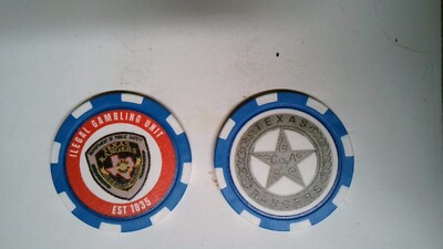 CHALLENGE COIN LAW ENFORCEMENT POLICE CERAMIC CHIP TEXAS RANGERS ILEGAL ...