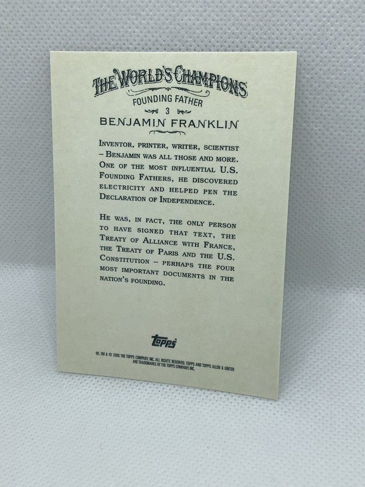 2008 Topps Allen & Ginter Benjamin Franklin #3 | eBay