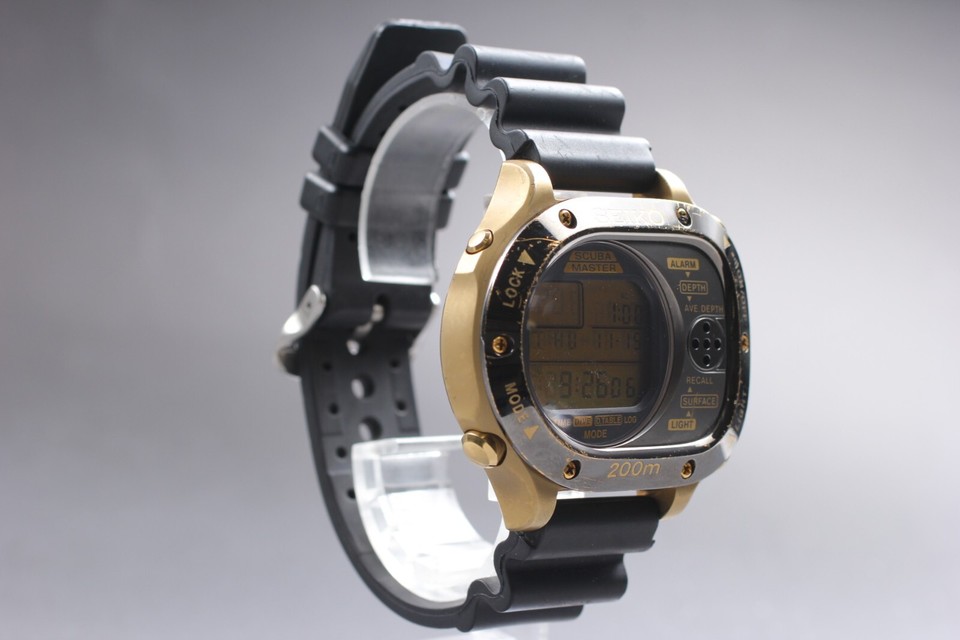 Read【AS-IS】 Vintage SEIKO SCUBA MASTER Diver 200M M725-5A00 Gold Qz ...