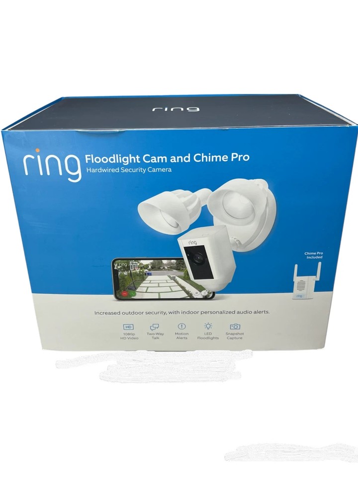 Ring Floodlight Cam & Chime Pro Wired Full HD Surveillance Camera | eBay
