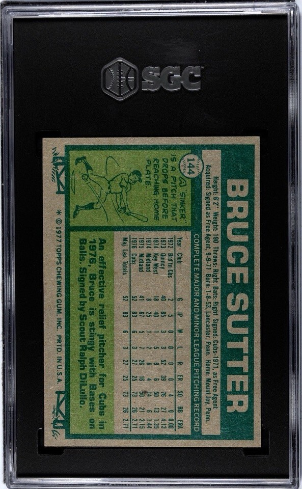 1977 Topps Bruce Sutter #144 SGC 8 GC251 | eBay