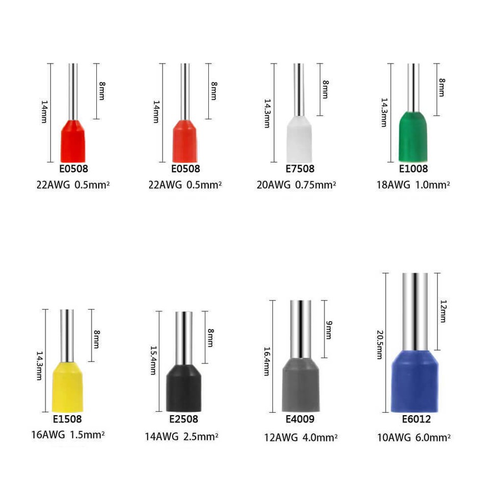 Connectors Cord Wire Crimp Cable Pin End Bootlace Ferrule Terminals Kit ...