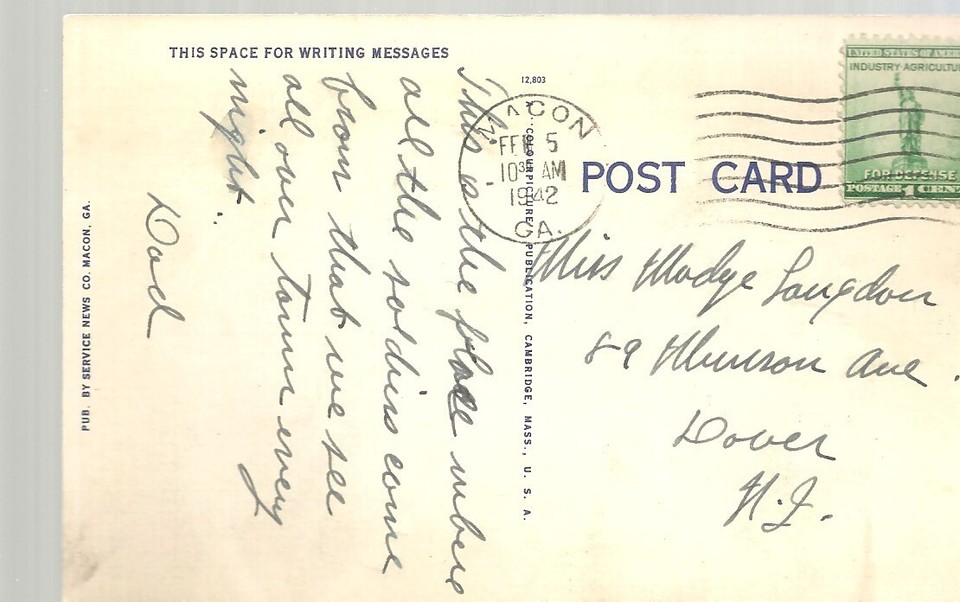 Camp Wheeler Macon Georgia WWII 1942 Postcard Aerial View Infantry ...