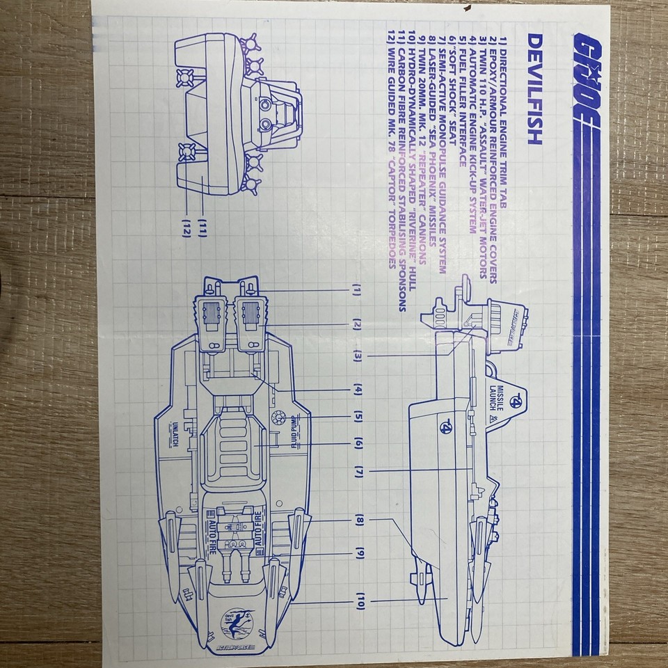 Hasbro Instructions Devil Fish, Instructions, Blueprints, G.I. JOE | eBay