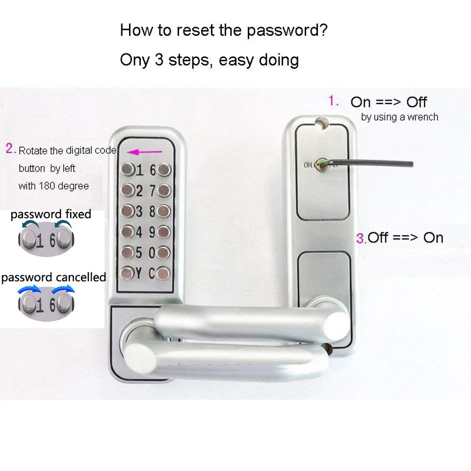 Mechanical Keypad Security Digital Code Door Lock Push Button Entry ...