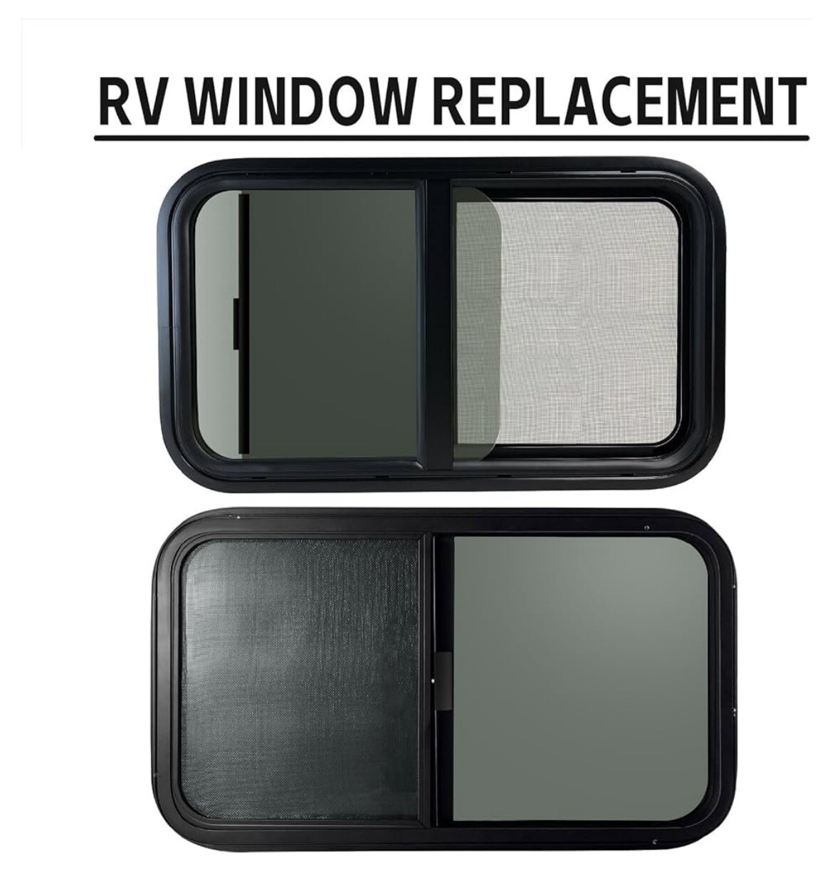 Teardrop Trailer Window 32” W X 20" H Horizontal Slide With Trim RV ...