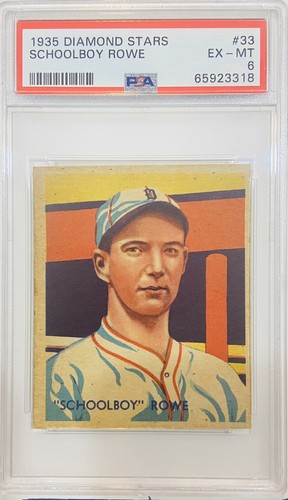 1935 Diamond Stars #33 PSA 6 Schoolboy Rowe Tigers New Label Vintage ...