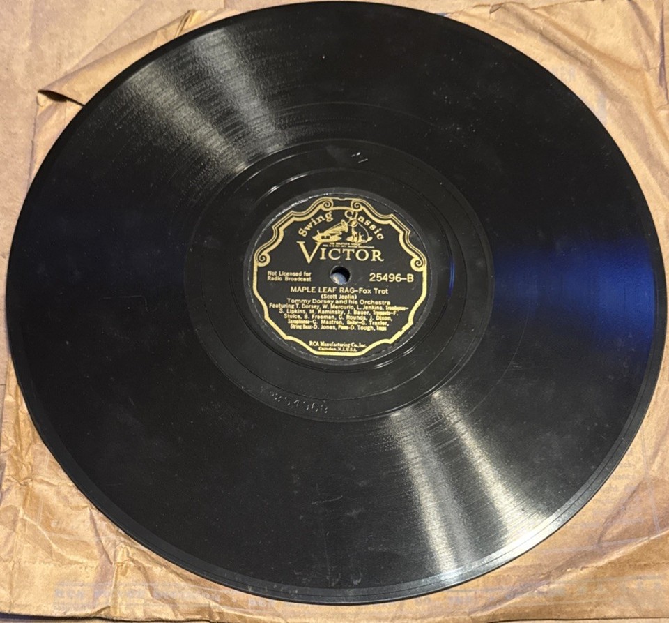 Victor 78 RPM Tommy Dorsey - Jamboree / Maple Leaf Rag 25496 V++ Jazz ...