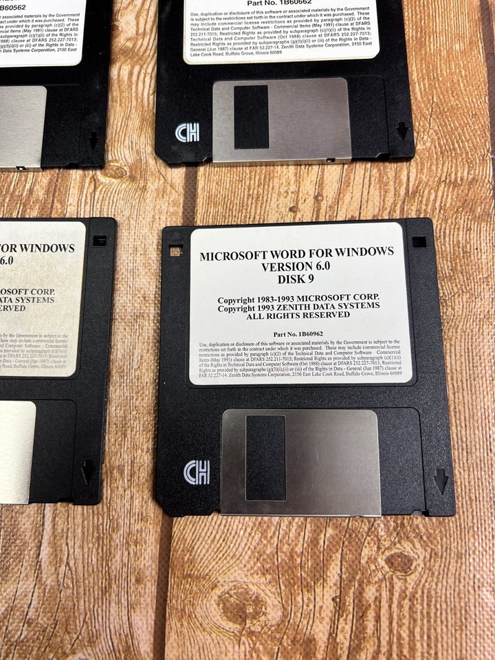 Microsoft Word for Windows Version 6.0 9 floppy Disk set | eBay