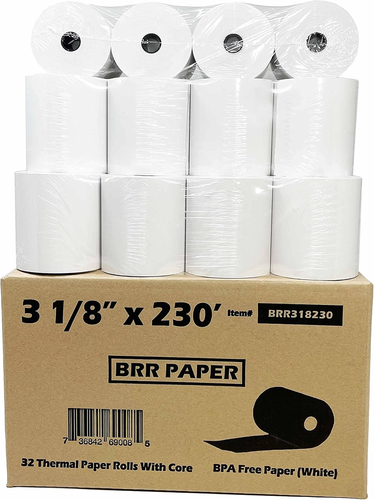 (32 Rolls) 3 1/8 X 230 Square POS Register Thermal Receipt Paper Rolls ...