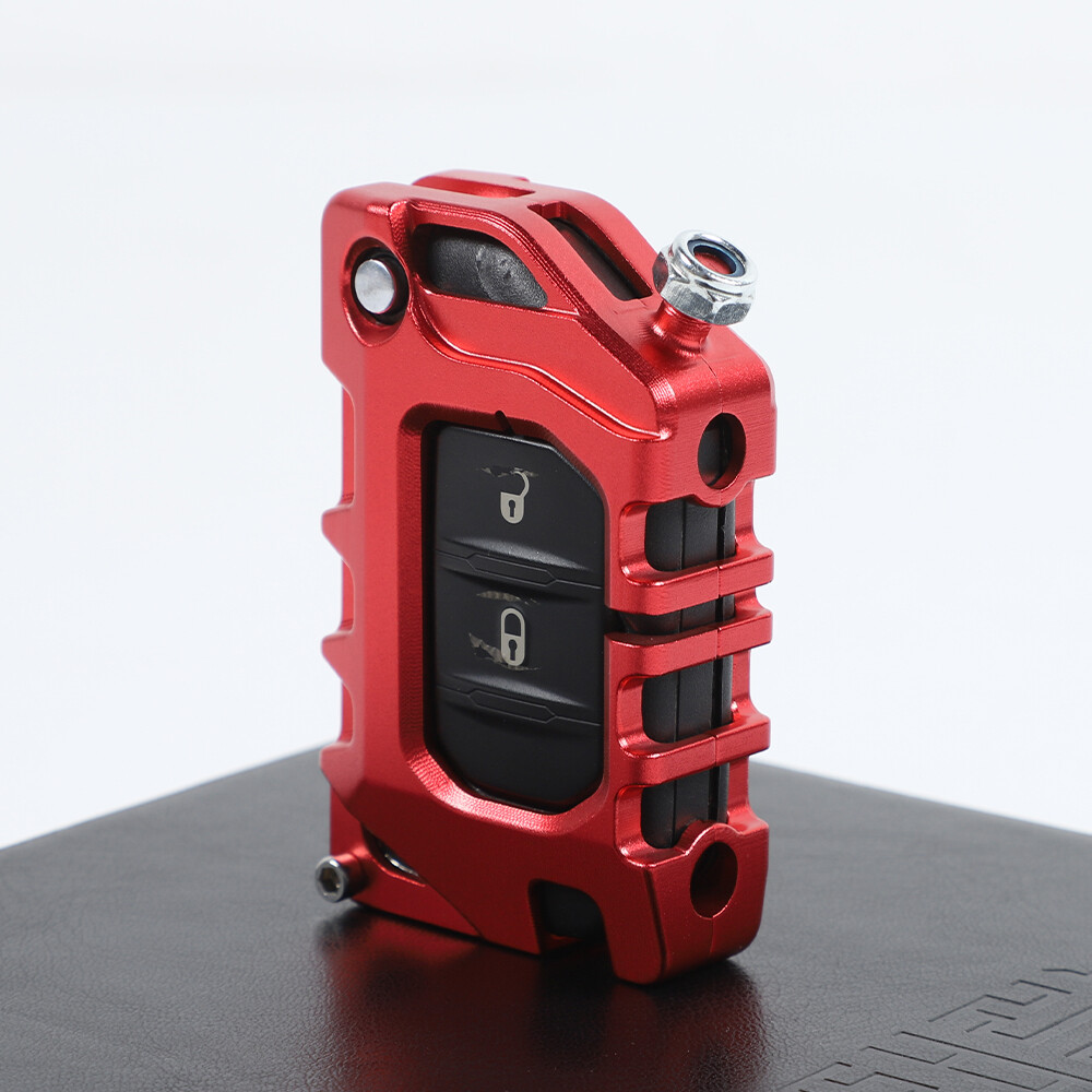 Red Key Fob Cover Protective Case Holder Shell for Jeep Wrangler JL JT ...