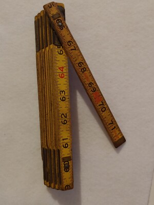 Vintage Accordion Folding Ruler X46 Lufkin Red End Extension Rule Made ...