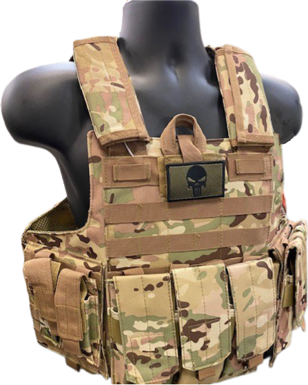 Multicam Tactical Vest Plate Carrier- Adjustable. Pouches Included | eBay