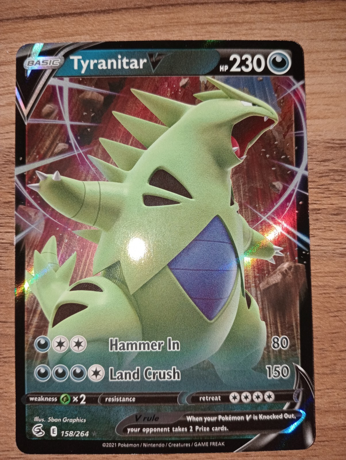 Pokemon Card TCG - Tyranitar V - 158/264 - Fusion Strike - Full Art | eBay