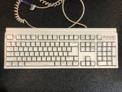 Packard Bell SK-2100W Multimedia PS/2 Computer Keyboard Vintage Beige ...