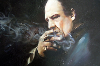 Tony Soprano oil painting 28x16 unframed Sopranos Godfather Goodfellas ...