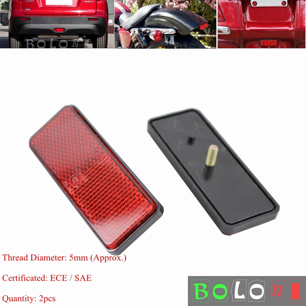 2X ECE SAE Red Reflector Universal For Motorcycle ATV Truck Trailer | eBay