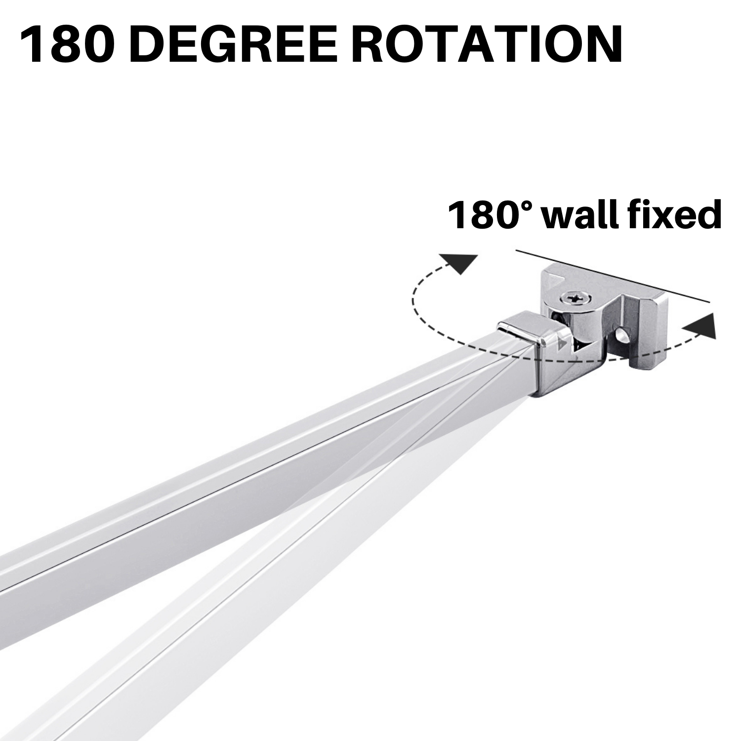EMKE Shower Screen Door Angled Support Bar Arm Rotatable For 6 - 8mm ...