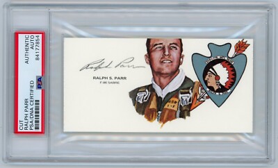 Ralph Parr Signed Cut (PSA) Double Flying Ace Pilot Korean Vietnam ...