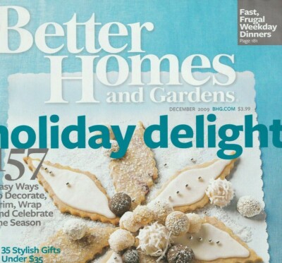 Better Homes and Gardens Magazine December 2009 Christmas Holiday ...
