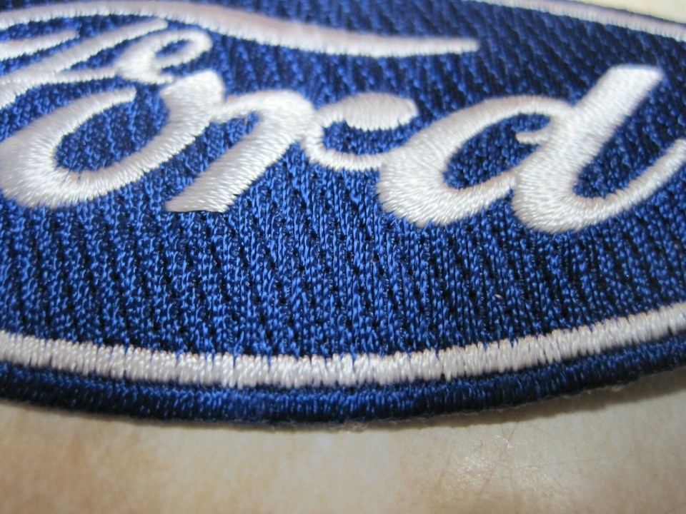 FORD CLOTH PATCH CREST SIZE BLUE IRON OR SEW ON HOT ROD RAT ROD F150 ...